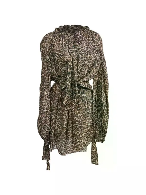 Zimmermann Suraya Leopard-print Off-shoulder Dress