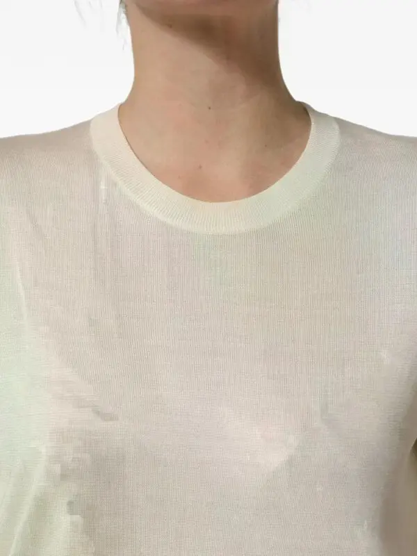 Dolce & Gabbana Off-white 3/4-sleeves Crew-neck Pullover Sweater