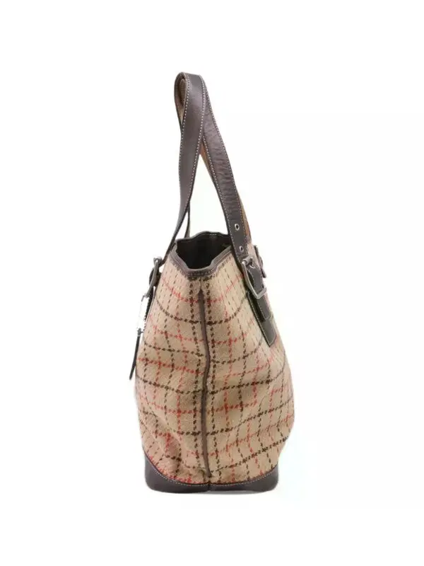 COACH Plaid Tweed Tote Bag