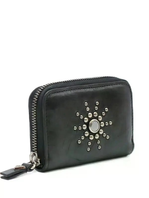 HTC LOS ANGELES Stud-embellished Leather Zip Wallet - Black