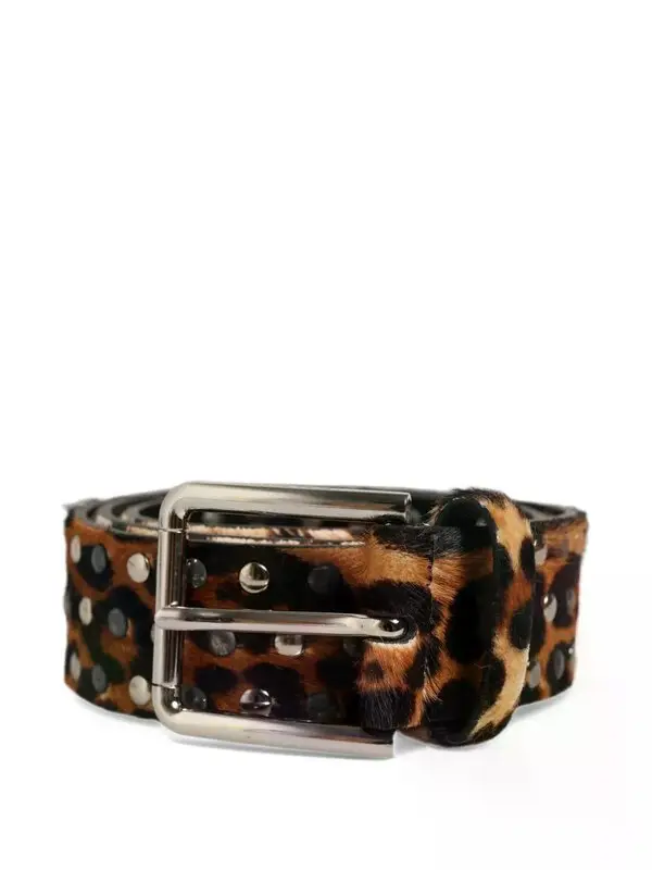 Dolce & Gabbana Leopard-print Studded Belt