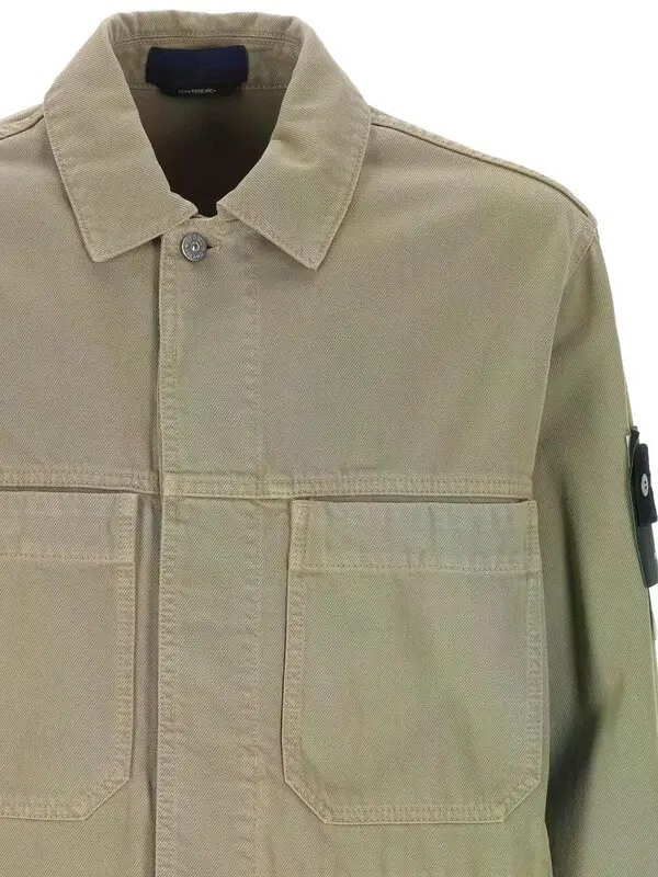 Stone Island 4100006 Compass-patch Pocket-detail Denim Jacket