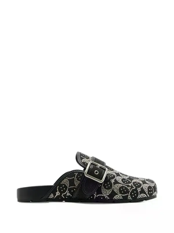 COACH Archival Buckle Clog With Crystal Signature - Black