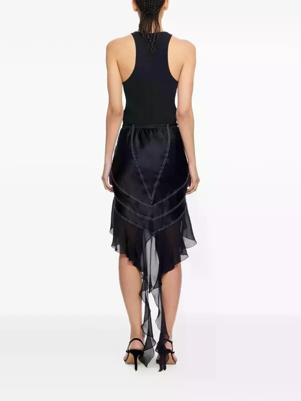 Off-White Contrast-stitching Asymmetric Skirt