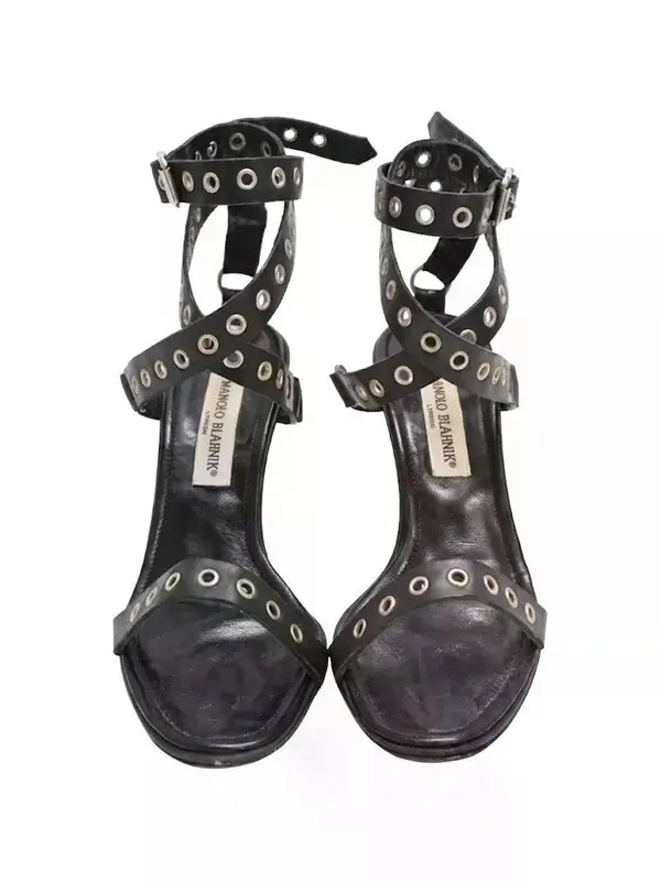 Manolo Blahnik Eyelet Ankle-strap Sandals