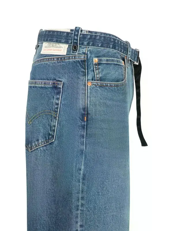 Sacai X Levi's Belted Wide-leg Jeans
