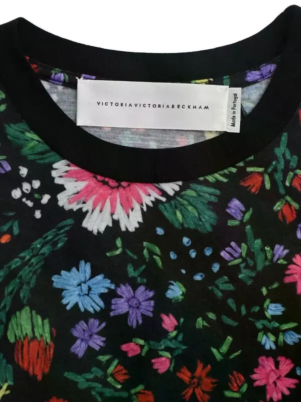 Victoria Beckham Floral-print Ruffle T-shirt