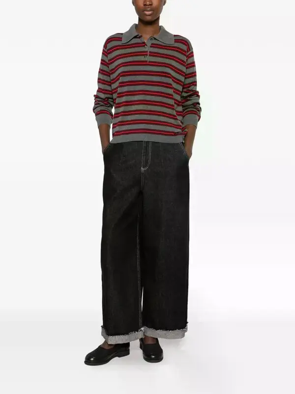 CORDERA Striped Polo-collar Sweater