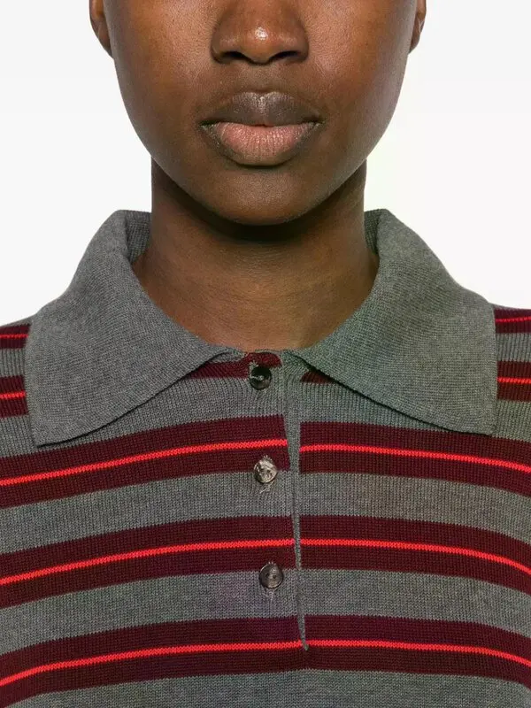 CORDERA Striped Polo-collar Sweater