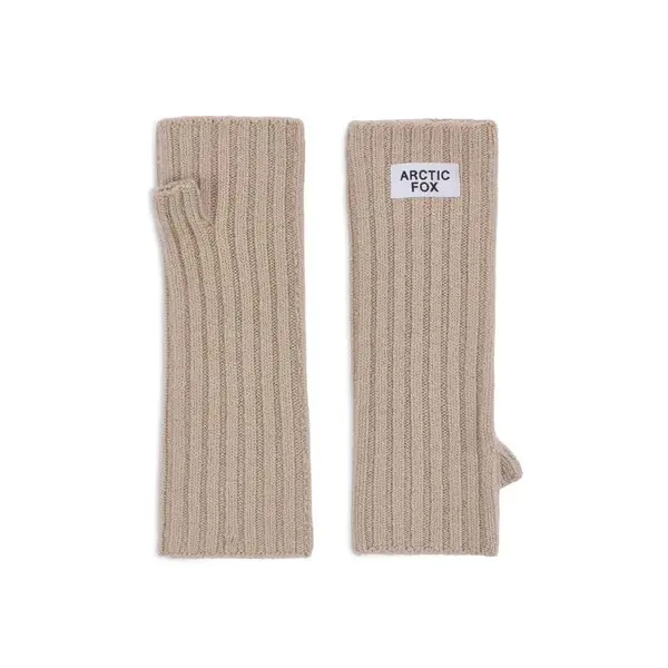 ARCTIC FOX & CO. Neutrals Merino Wool Fingerless Gloves Soft Taupe - Brown