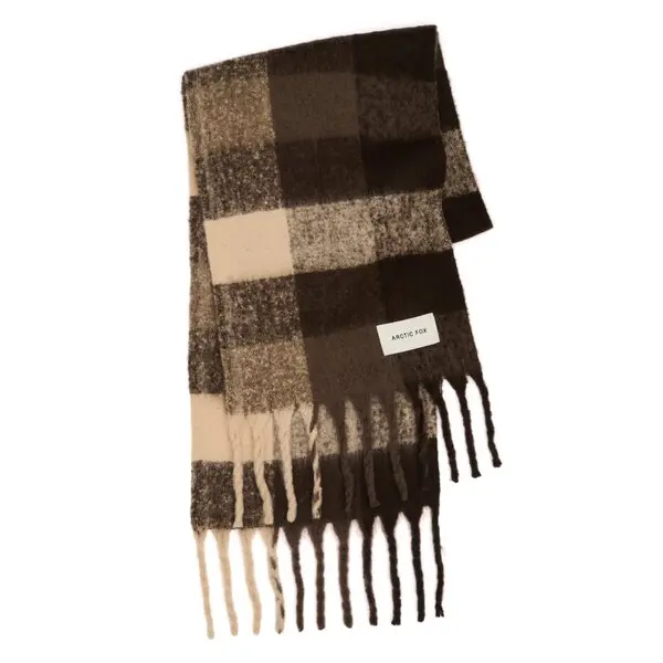 ARCTIC FOX & CO. Neutrals The Reykjavik Check Scarf Dark Earth