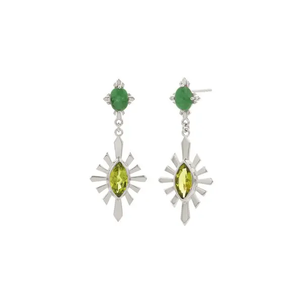 Zoë & Morgan Sisterhood Earrings Sterling Silver, Peridot