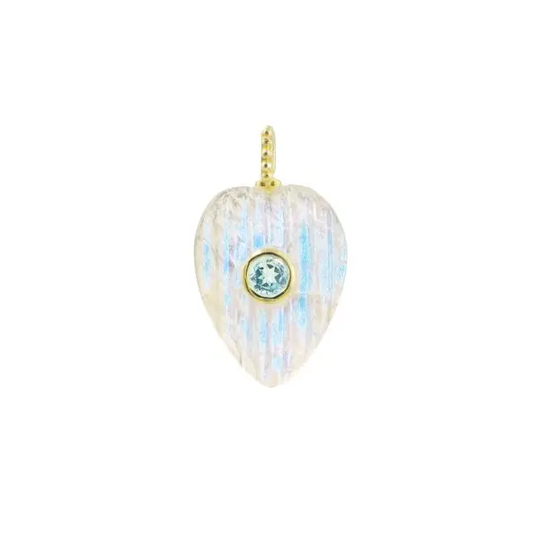 KAMARIA Moonstone Gemstone Pendant With Topaz Heart