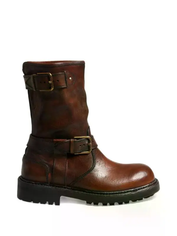 Dolce & Gabbana Leather Mid-calf Biker Boots - Brown