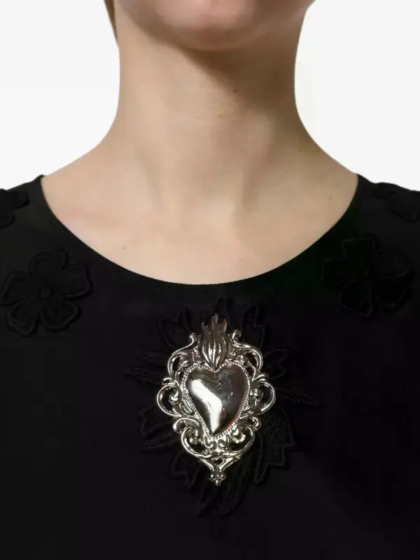 Dolce & Gabbana Sacred Heart Floral-appliqué Blouse