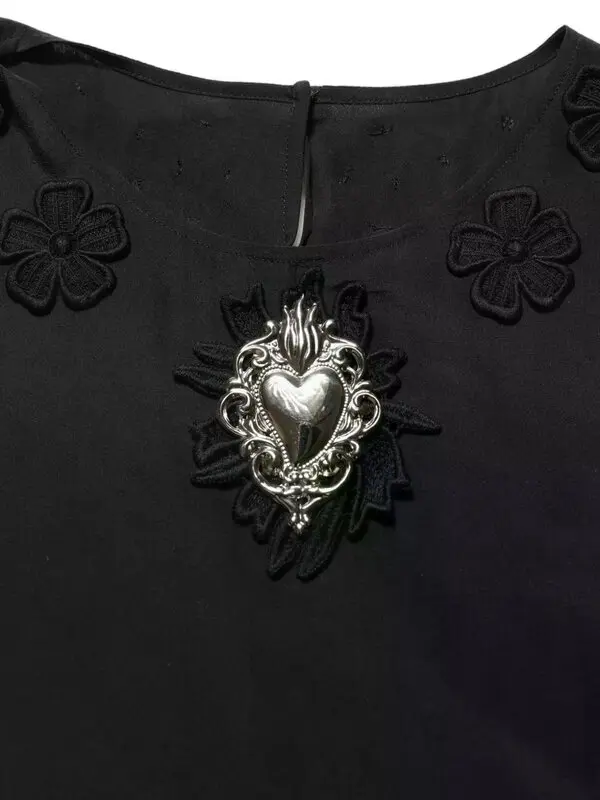 Dolce & Gabbana Sacred Heart Floral-appliqué Blouse