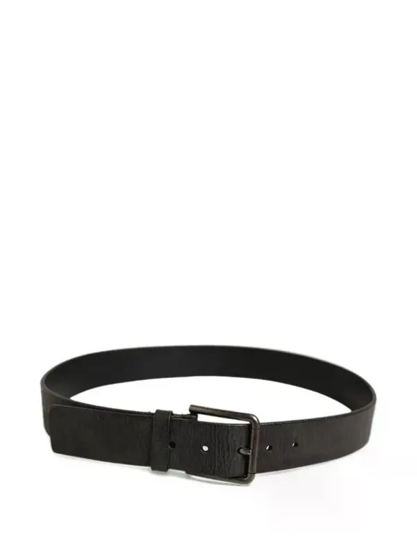 Dolce & Gabbana Brushed-metal Buckle Leather Belt - Black