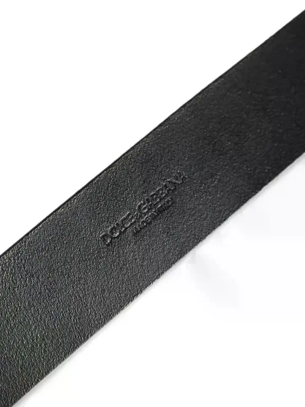 Dolce & Gabbana Brushed-metal Buckle Leather Belt