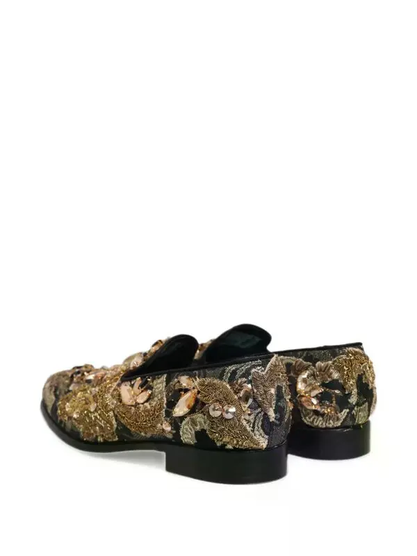 Dolce & Gabbana Embellished Brocade Loafers
