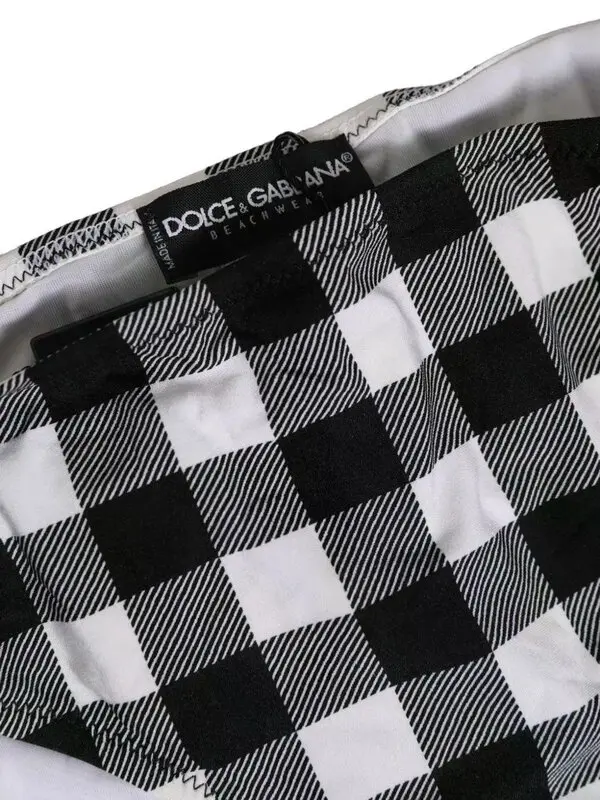 Dolce & Gabbana Gingham-check Side-tie Bikini Bottoms