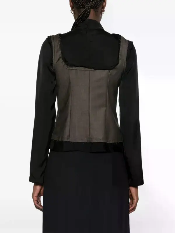 LUTZ HUELLE Layered Frayed-edge T-shirt