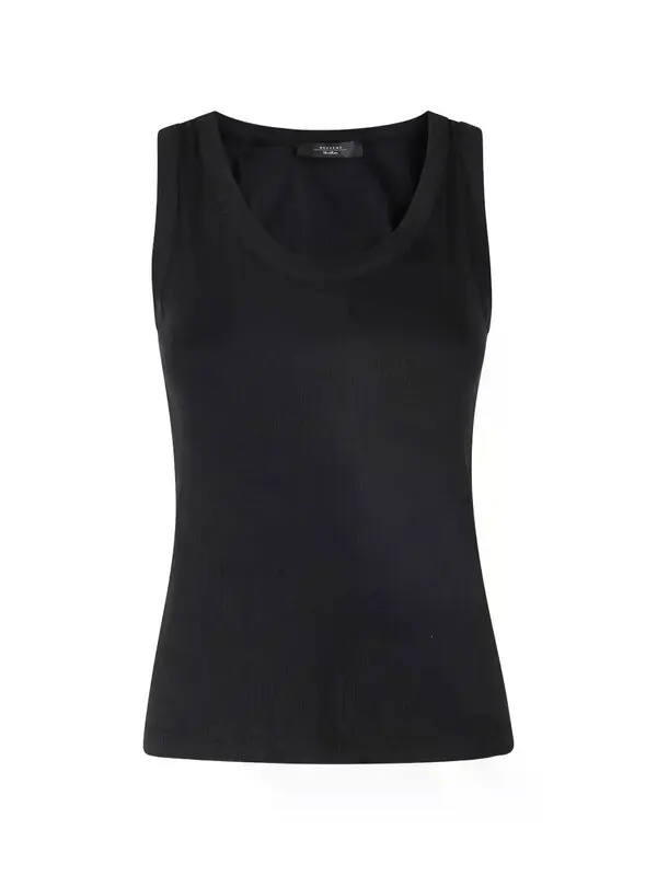 Max Mara Multic Ribbed-knit Tank Top - Black