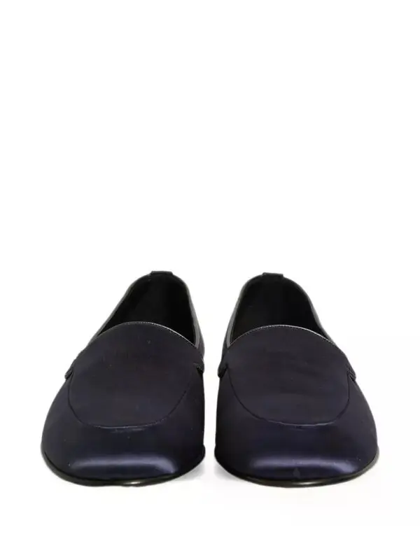 Dolce & Gabbana Navy Satin Dg-logo Loafers