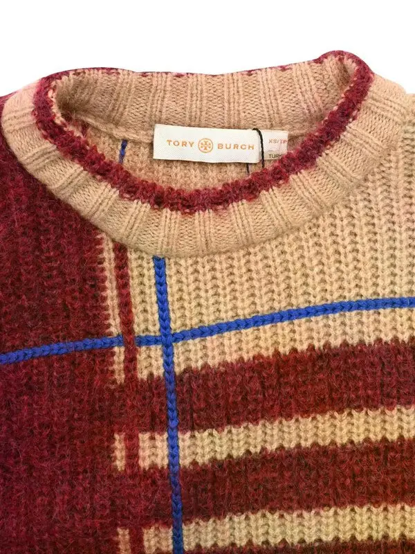 Tory Burch Eden Plaid Sweater