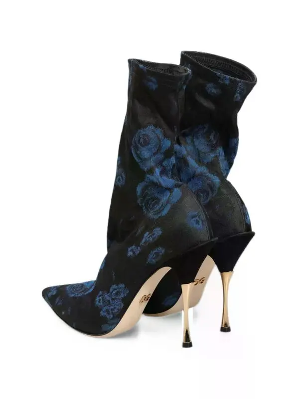 Dolce & Gabbana Floral-print Heeled Boots