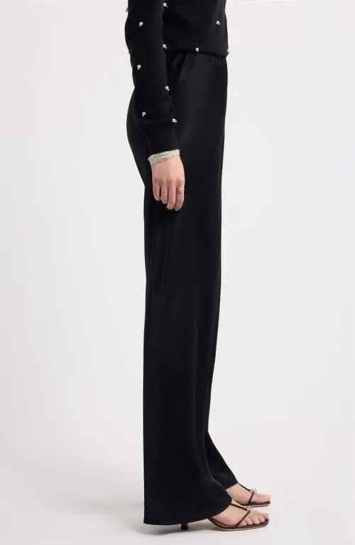 Nordstrom Bias Satin Pull On Pants - Black