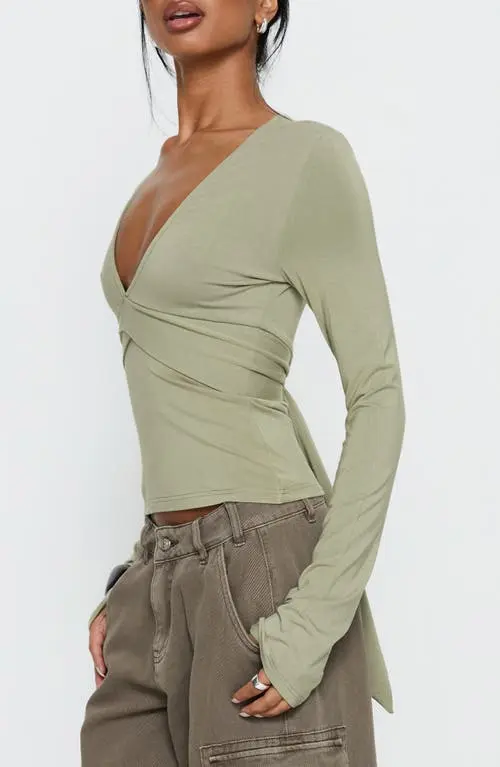 Princess Polly Madelon Long Sleeve Wrap Top