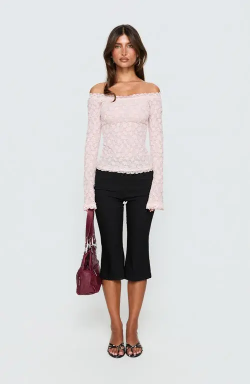 Princess Polly Mochapella Off The Shoulder Lace Top