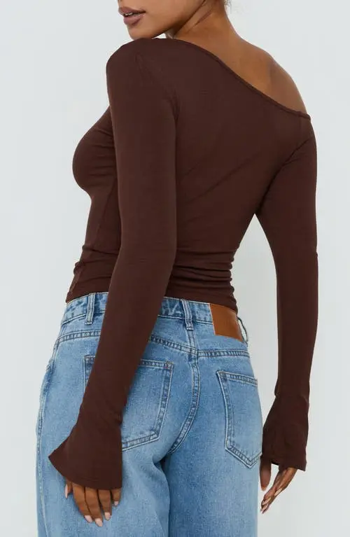 Princess Polly Kleoh Off-the-shoulder Long Sleeve Top