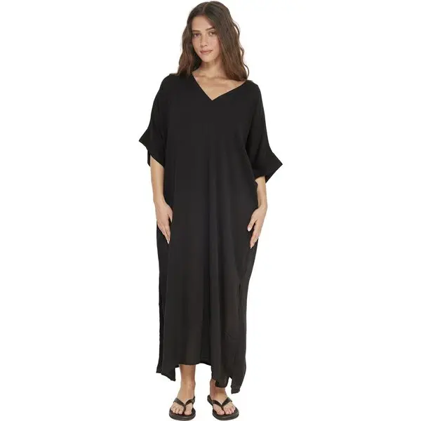 GOTTEX Perfect V-neck Tunic Cover-up - Black