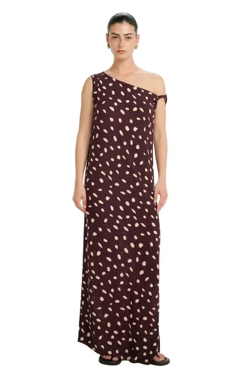 GOTTEX Resort Pebble One Shoulder Midi Dress Cover-up