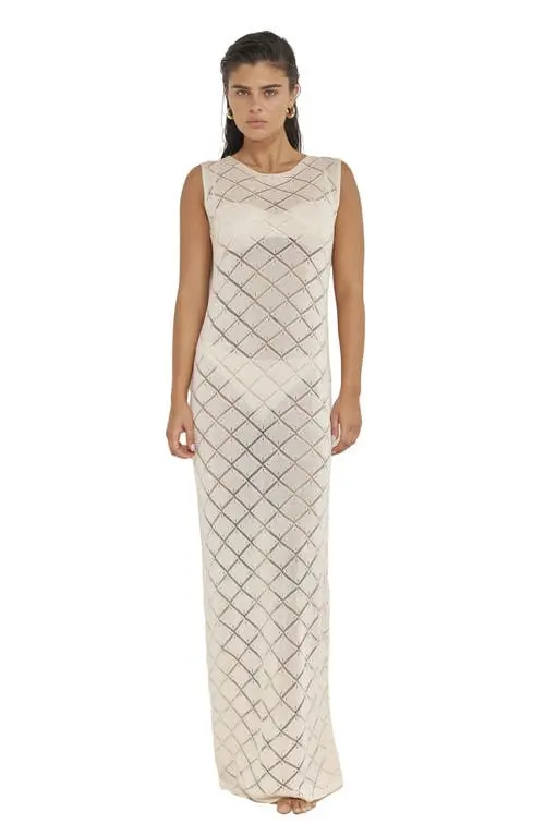 GOTTEX Miss Crochet Maxi Dress Cover-up - Beige