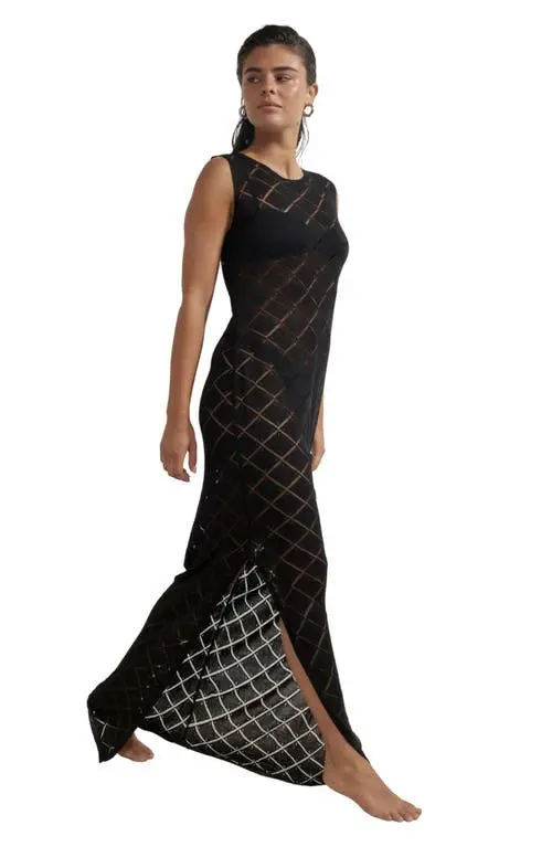 GOTTEX Miss Crochet Maxi Dress Cover-up - Black