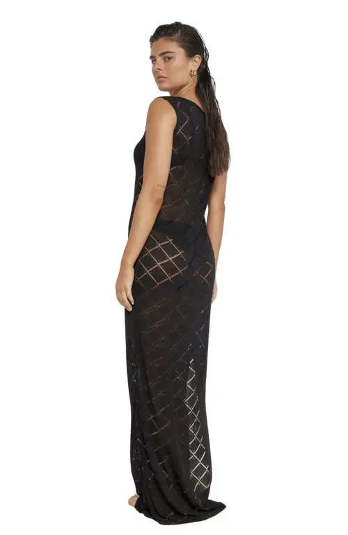 GOTTEX Miss Crochet Maxi Dress Cover-up - Black