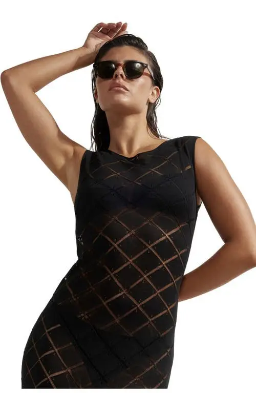 GOTTEX Miss Crochet Maxi Dress Cover-up - Black