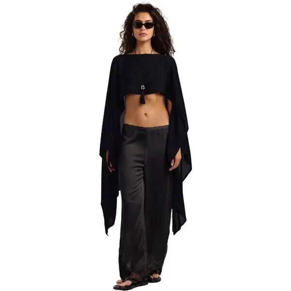 GOTTEX Resort Lace Detail Pant Cover-up - Black