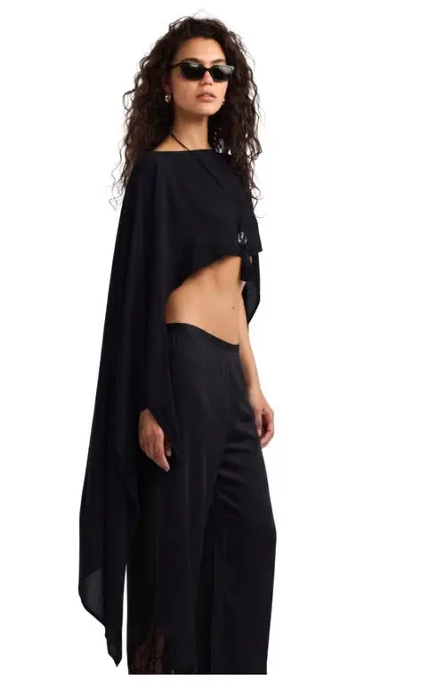 GOTTEX Resort Lace Detail Pant Cover-up - Black