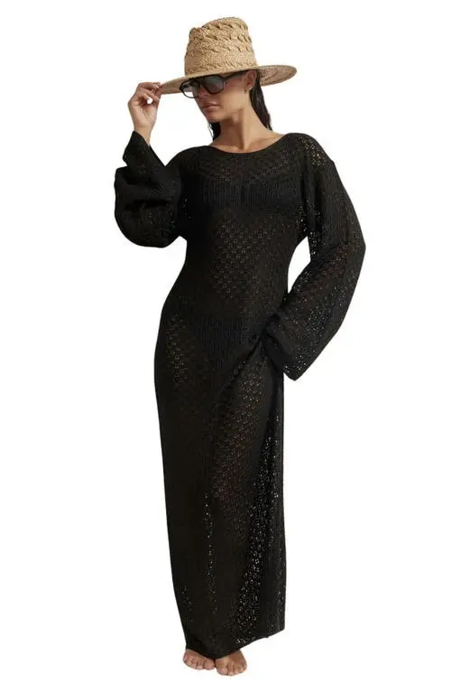 GOTTEX Elle Crochet Dress Cover-up - Black