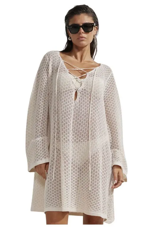GOTTEX Miss Crochet Mini Dress Cover-up - Beige