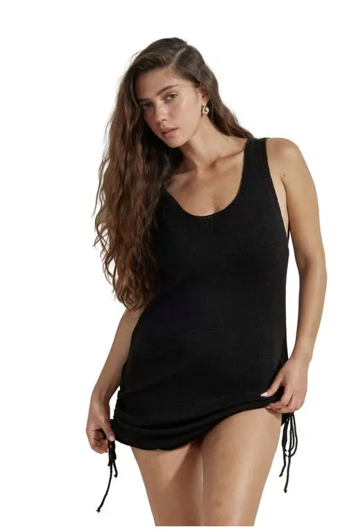 GOTTEX Orchid Sleeveless Crochet Dress Cover-up - Black