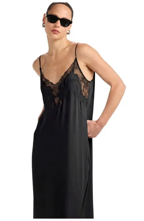GOTTEX Resort Lace Detail Midi Dress Cover-up - Black