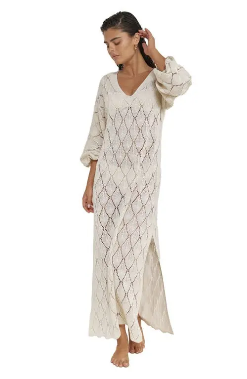 GOTTEX Belinda V-neck Crochet Dress Cover-up - Beige