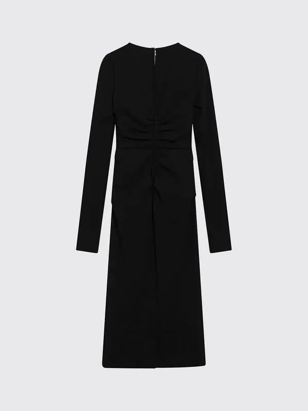 Dolce & Gabbana Midi Sheath Dress In Viscose Blend With Square Neckline - Black
