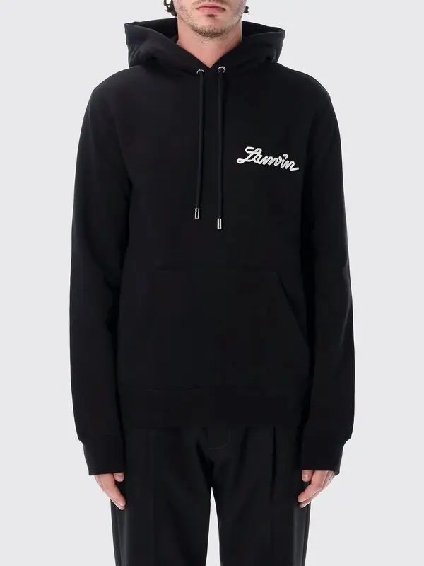 LANVIN Cotton Hoodie With Kangaroo Pocket And Logo