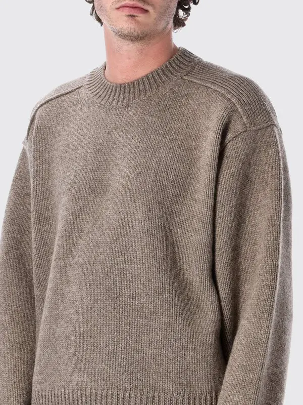 Studio Nicholson Relaxed Fit Crewneck Jumper In Yak And Merino Wool - Beige
