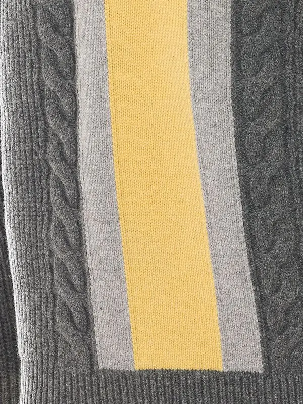 Drole De Monsieur Abstract Pattern Wool And Cashmere Half-zip High Neck Jumper